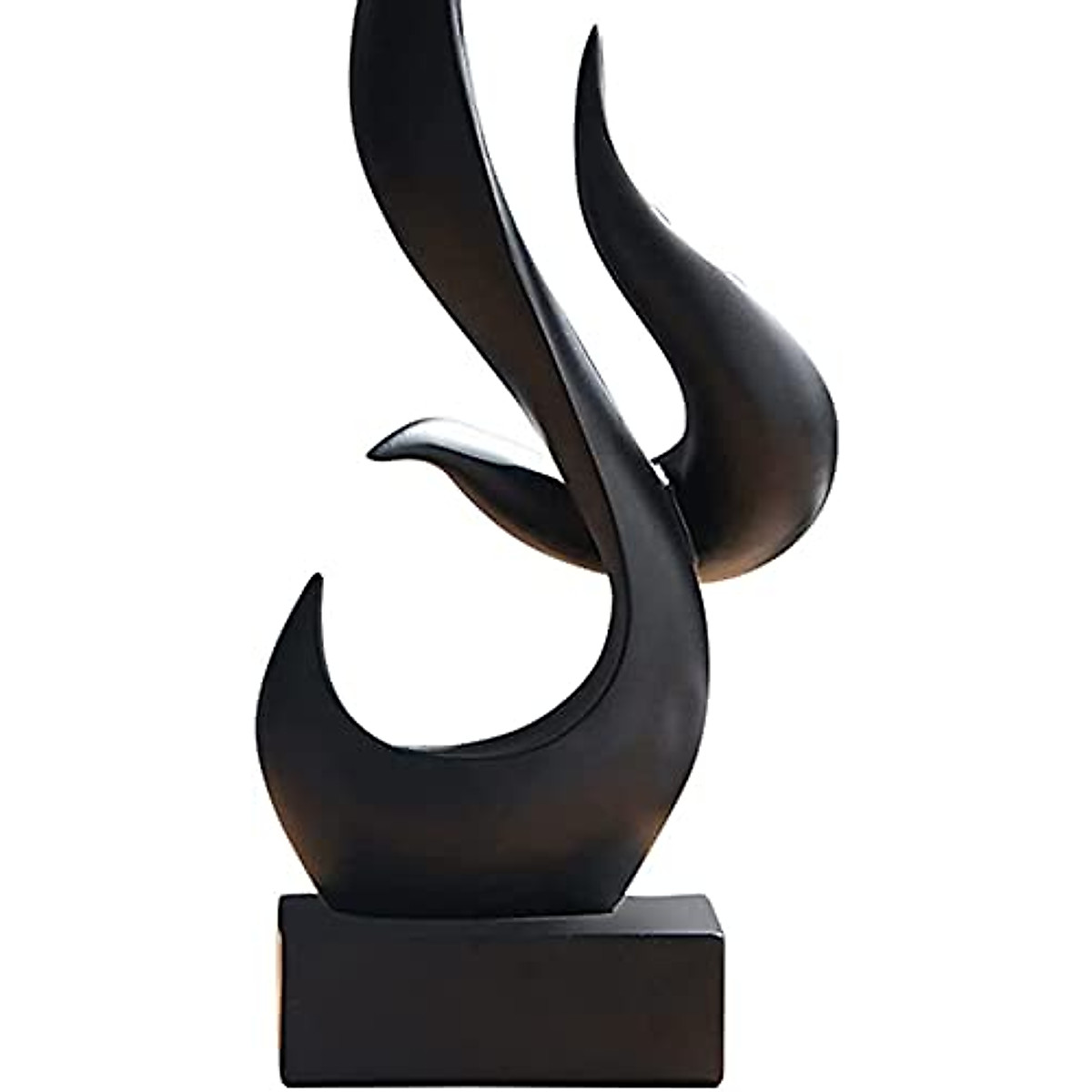 Resin Art Statue Minimalist Figurines Abstract Sculpture Desk Table Sculpture Ornaments for Home Bedroom Living Room Garden Office - Black