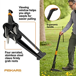 Fiskars 339950-1002 4-Claw Weeder, 39 Inch