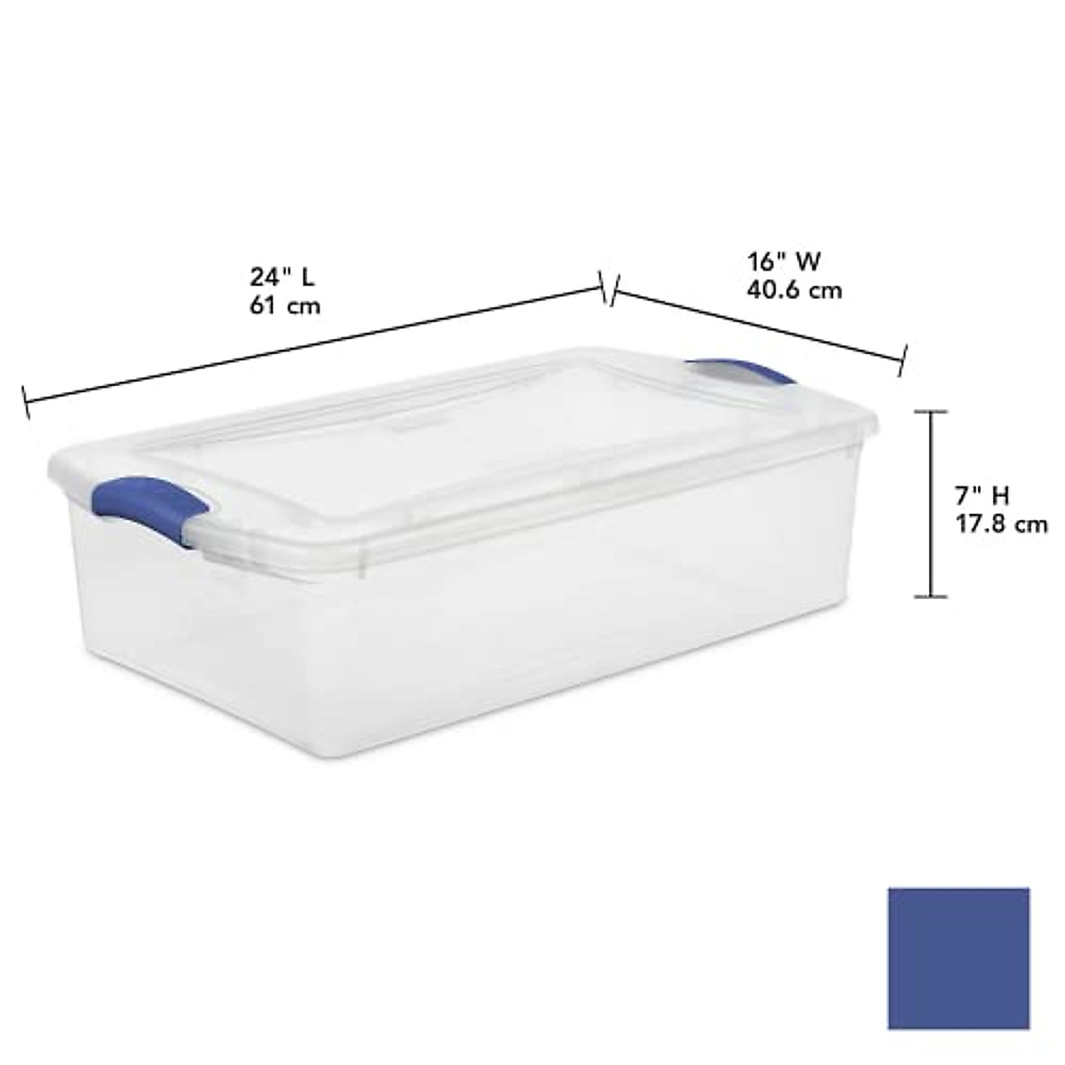 32 Qt. Latch Box Plastic, Stadium Blue, Set of 6 ,QH 239 (Blue, Count:6)