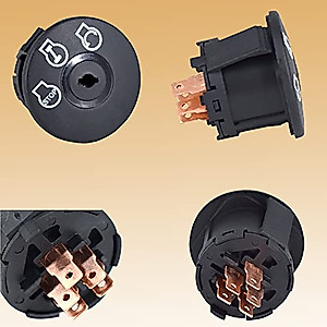 Ignition Starter Switch with Keys 3 Position Fits for AYP Bad Boy Cub Cadet Husqvarna Delta John Deere MTD John Deere Replaces 725-04228 925-04228 92504228 AM133596 583070001