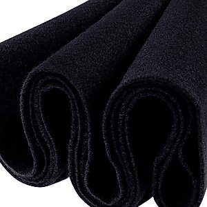 Felt Fabric | 72" inches Wide & 1.6mm Thick Black Fabric | Non-Stiff, Soft Fabric Material | Felt Fabric by The Yard | Soft Felt Roll for Crafts, Sewing and Padding | Half Yard Fabric Black