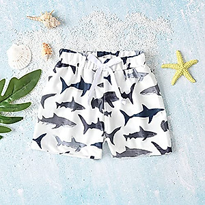 Baby Swim Trunks, Toddler Infant Swimsuit Shark Bathing Suit Beach Swimming Shorts (Shark, 0-6 Months)