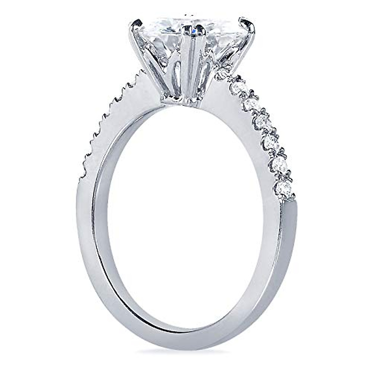 Kobelli Forever One Moissanite and Lab Grown Diamond Engagement Ring 1 3/4 CTW 14k White Gold (DEF/VS), 6.5