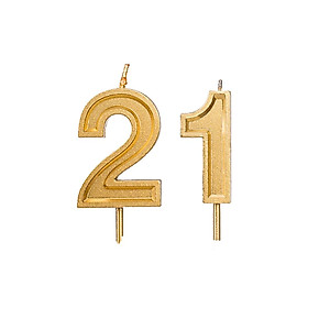 Bailym 21st & 12 Birthday Candles,Gold Number 21 Cake Topper for Birthday Decorations Party Decoration