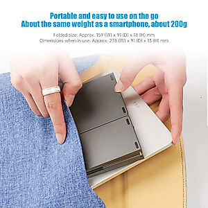 Portable Keyboard for Laptop with Numeric Keypad Foldable Keyboard Bluetooth for Laptop,Rechargeable full Laptop Keyboard Travel Keyboard for Laptop,Tablet,iPad,Phones etc,Up to 90 Days(Gray)