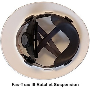 MSA V Full Brim Hard Hats w/FasTrac III Suspensions with Handy Tote Bag - White