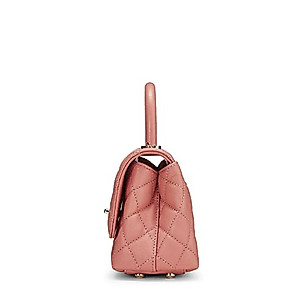 CHANEL, Pre-Loved Pink Quilted Caviar Coco Handle Bag Mini, Pink