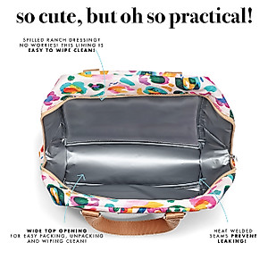 Fit & Fresh Lunch Bag For Women, Insulated Womens Lunch Bag For Work, Leakproof & Stain-Resistant Large Lunch Box For Women With Containers, Zipper Closure Minneola Bag Blush Leopard