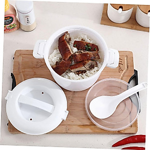RORPOIR 2pcs Thermal Rice Cooker Travel Rice Cooker Portable Cooker Asian Vegetables Rice Cooker Cup Pasta Cooker Microwaveable Rice Cooker Steaming Basket Plastic White Rice Making Tool