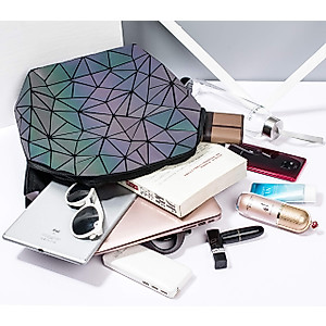 Geometric Backpack Luminous Backpacks Holographic Reflective Bag Lumikay Bags Irredescent Rucksack Rainbow A2