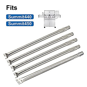 Plowo 67555 Burner Tube for Weber Summit 440 450 Gas Grills, Grill Replacement Parts for Weber Summit Grill Burner Tubes, 5 Pack
