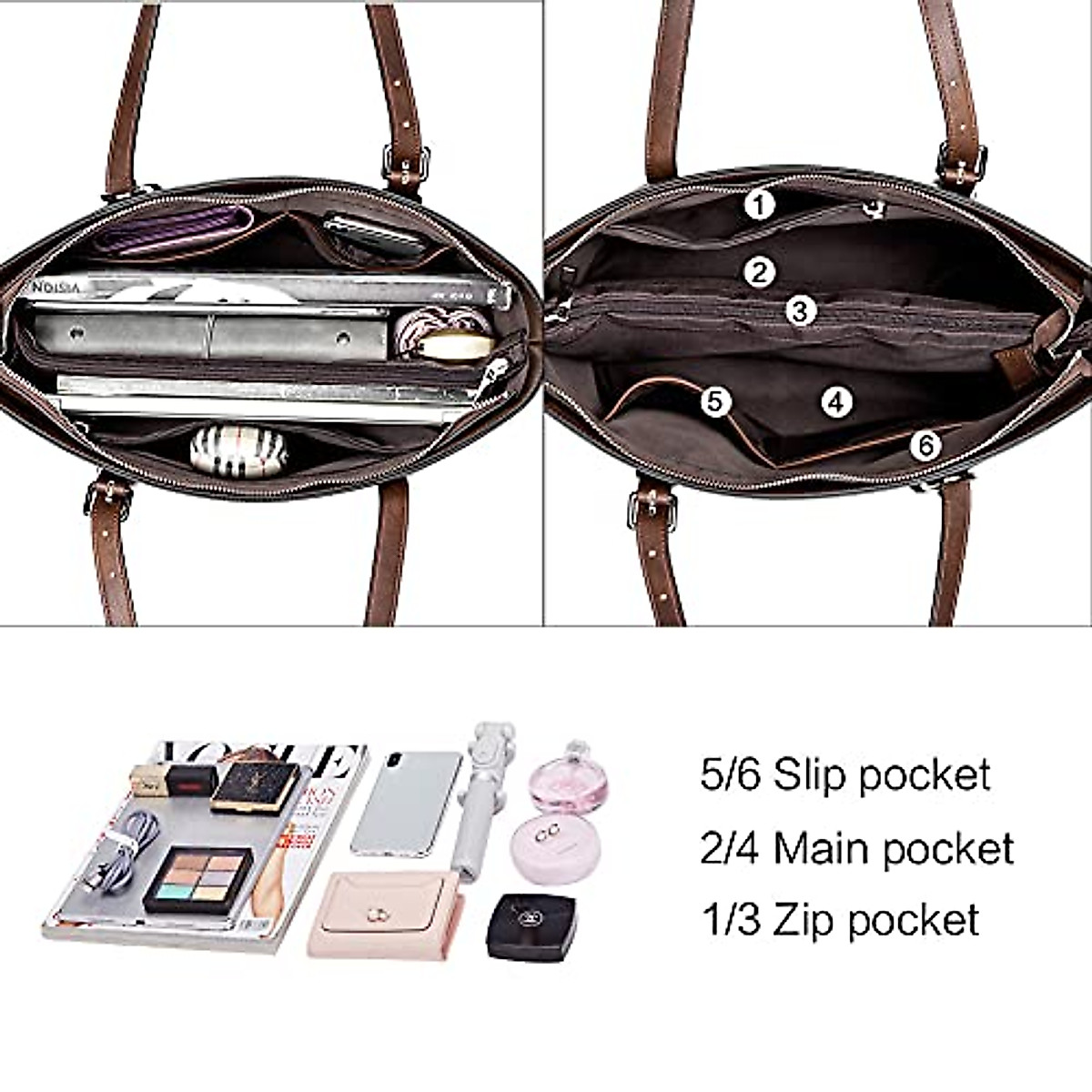 WESTBRONCO Purses For Women Vegan Leather Purses and Handbags Large Ladies Tote Shoulder Bag