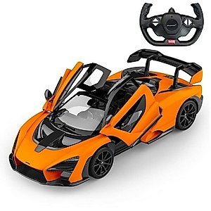 RASTAR RC Car | 1/14 2.4Ghz Scale Mclaren Senna Radio Remote Control R/C Toy Car Model Vehicle for Boys Kids, Orange