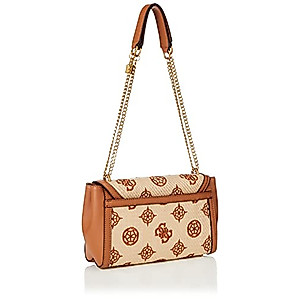 GUESS Katey Flap Shoulder Bag Natural/Cognac One Size