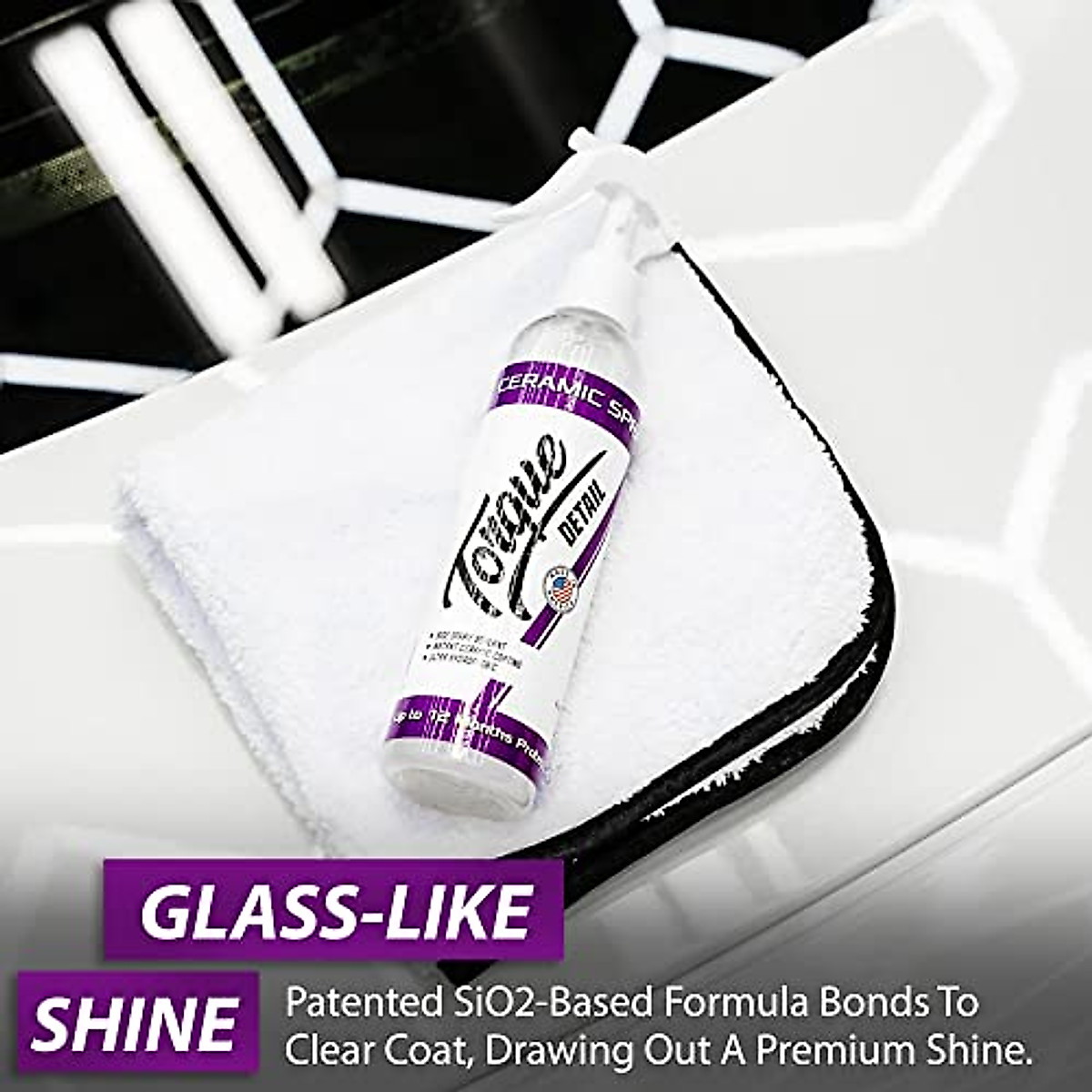 Torque Detail Ceramic Spray - Easy to Apply, Ceramic Coating Spray - Proprietary Silica Formula (Nano SiO2) Seals & Shields Car’s Clear Coat - Hydrophobic Protection & High-Gloss Shine (8 oz)