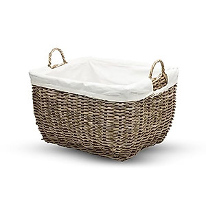 KOUBOO Rattan Rectangular Laundry Basket, Handmade, Removable Liner, Laundry Basket, Bathroom, Bedroom, Kids Room, Nursery, Home Essentials