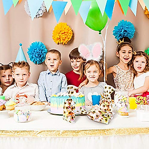 100 Pieces Sunflower Cellophane Bags Cello Clear Candy Bags Plastic Goodie Storage Bags with 150 Pieces Twist Ties for Sunflower Party Favors