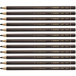 STABILO Coloured Pencil for Almost All Surfaces All - Pack of 12 - Brown