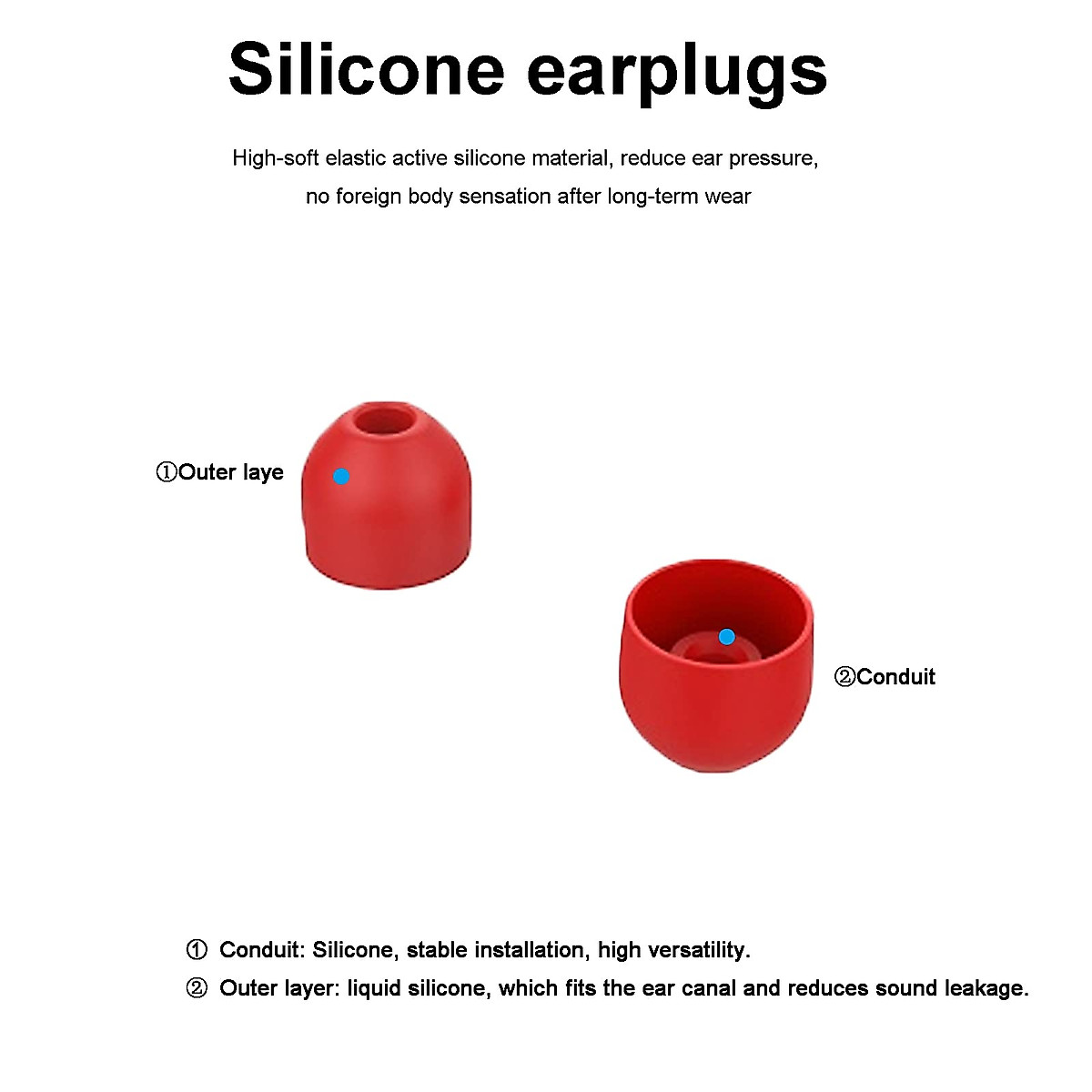 Adhiper 7 Pairs WF-1000XM4 Silicone Replacement eartips Earbuds Accessories Compatible with Sony WF-1000XM3 WF-1000XM4 Headphones Silicone Replacement Ear Plugs in-Ear Headphone Ear Plugs (Red)