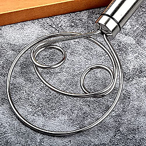 Stainless Steel Flour Coil Stirrer Beater Durable and Easy Cleaning Tool for Whisking Beating & Stirring Egg