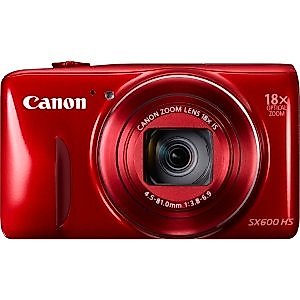Canon PowerShot SX600 HS 16MP Digital Camera - Wi-Fi Enabled (Red)