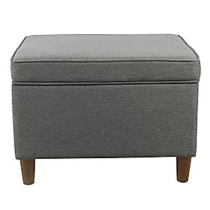 Spatial Order Home Decor | Dinah Collection Modern Storage Ottoman | Ottoman with Storage for Living Room & Bedroom (Grey)