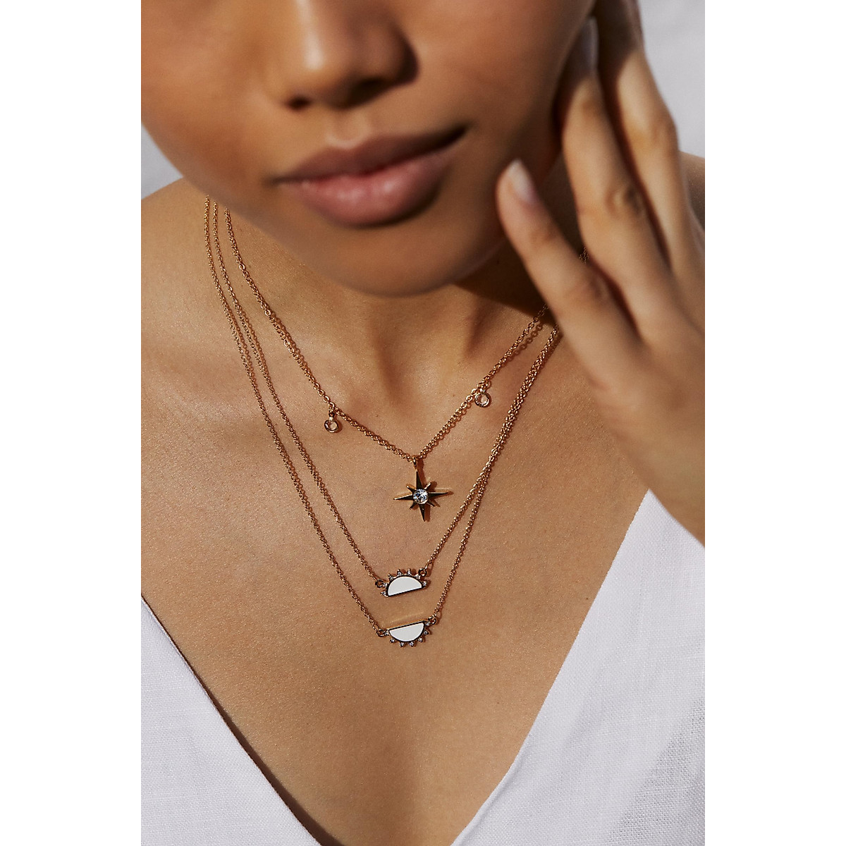 Bryan Anthonys You Are My Sunshine Necklace, 14K Gold Necklace for Women, Sun Pendant, 2 Piece Set, Adjustable Length