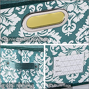 PRANDOM Large Collapsible Storage Bins with Lids [3-Pack] Fabric Foldable Storage Boxes Organizer Containers Baskets Cube with Cover for Home Bedroom Closet Office Nursery (17.3x11.8x10.4)