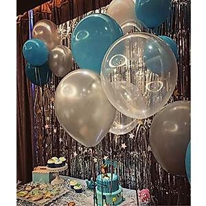 100pcs Clear Balloons - 10" Clear Latex Balloons Round - Helium Transparent Balloons for Wedding Birthday Baby Shower Party Festival Under the Sea Themed Party Decorations