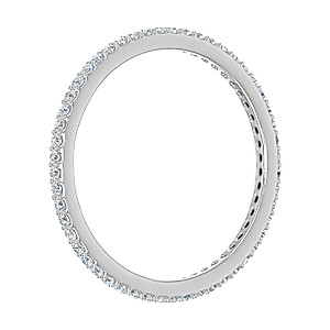 0.28 Carat Diamond Eternity Wedding Band in 10K White Gold (Ring Size 4)