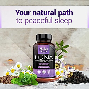 Luna Sleep Aid | Non-Habit Forming Natural Sleep Aid with Valerian Root, Melatonin, Chamomile, Lemon Balm, and More | Sleeping Pills for Adults with Naturally Sourced Ingredients - 60 Vegan Capsules