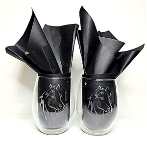 Etched horse wine glass set, wine glass, horse glass, wine gift, wine glass set of 2, etched horse, horse wine glass, stemless wine glass, 15 oz. wine glass