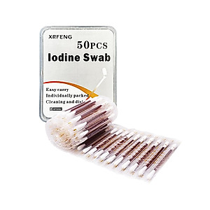 50 PCS Disposable Iodine Swab Portable Medical Swabs Outdoor Supplies Care Nasal