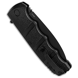Böker Kalashnikov Button Lock Manual Flipper Pocket Knife, D2 Steel Blade and Black Aluminum Handle, EDC Knife (Black)