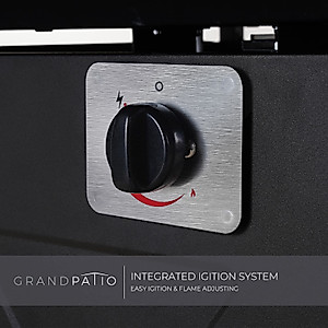 Grand Patio Outdoor Gas Fire Pit Table 30-Inch Square Propane Gas Fire Pit CSA Safety Approved 50000BTU with Steel Tabletop, Removable Lid, and Lava Rock for Garden, Backyard, and Deck Parties