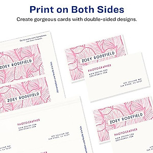 Avery Clean Edge Printable Business Cards with Sure Feed Technology, 2" x 3.5", White, 1,000 Blank Cards for Inkjet Printers (08870)