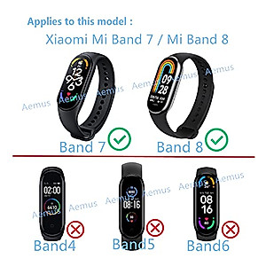 Aemus Compatible for Xiaomi Mi Band 7 Screen Protector (3 Pack) 3D Curved Soft Edge Protective Film NFC Mi Band 8 Protective Film HD anti-scratch