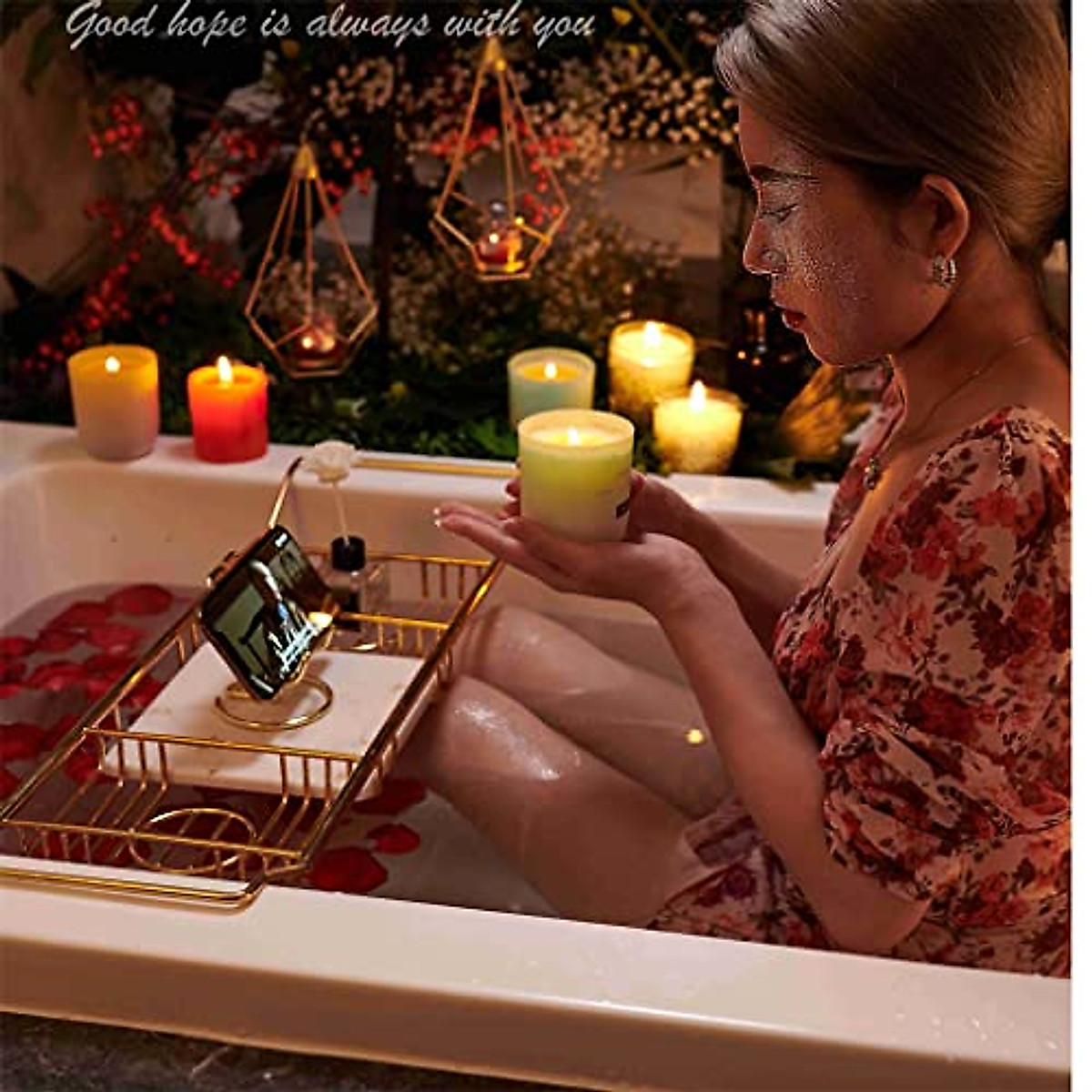 BKDFD Bathtub Rack Bathroom Telescopic Shelf Tray Bathroom Stainless Steel Bathtub Rack Bath Artifact (Color : Gray, Size : 50-100 * 20 * 5cm)