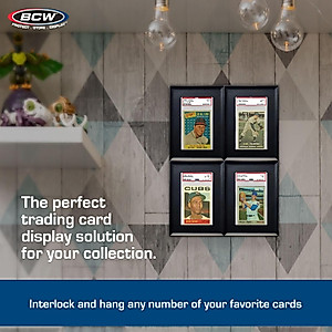 BCW Interlocking Graded Card Frames - Black - Pack of 4 | Interlocking Frames Ideal for Collectibles, Trading Cards, and Memorabilia | Wall Display Frame
