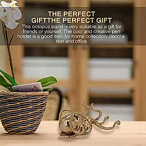 LTXDJ Cell Phone Stand 3 PC Octopus Mobile Phone Holder - Phone Dock Signature Pen Holder Aluminum Alloy Creative Octopus Lazy Mobile Phone Brush Play Phone Stand for Desk Decor Ornaments