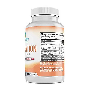 Best Earth Naturals Circulation Support Supplement with Butchers Broom, Horse Chestnut, Vitamin B3, Hawthorne, Ginger Root, Sweet Orange Extract, and More - 30 Count