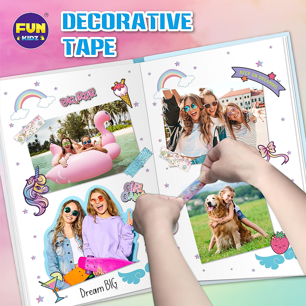 Unicorn Journal Kit for Girls 6-12, FunKidz Scrapbook Set for Teens Diary Kit for Girl Activities Creative Gifts