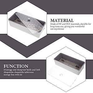 Zerodeko Chopsticks Case with Lid Chopsticks Container Cutlery Case Cutlery Holder Box Kitchen Utensils Gadgets Storage Organizers White