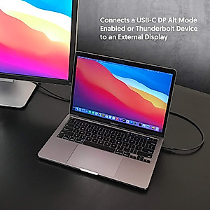 Accell USB-C to DisplayPort 1.4 Cable - 8K Bidirectional Video Adapter Cable, HBR3/HDR/DSC - Compatible with USB-C/Thunderbolt 3, Black (U243C-006B-2)