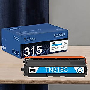 EAXIUCE (Cyan, 1-Pack) Compatible High Yield TN315 TN315C Toner Cartridge Replacement for Brother HL-4150CDN 4140CW 4570CDW 4570CDWT MFC-9640CDN 9650CDW 9970CDW Printer by PALLAEAXIUCEMTONER