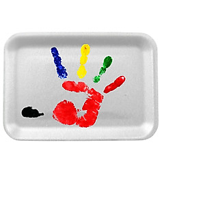 Crafts Foam Trays, White Foam Meat Tray Paint and Ink Mixing Trays Food Tray School Printmaking Trays for DIY Crafts 8 1/4" x 5 3/4" (10)