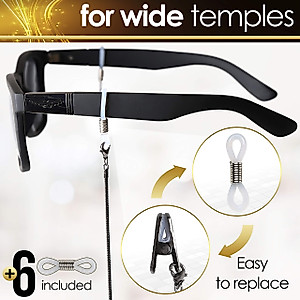 SIGONNA Eyeglass Chains for Women - Metal Glasses Chain - Eyeglasses String Holder Around Neck - Eyeglass Chains Cords Necklace Strap - 3 Pcs