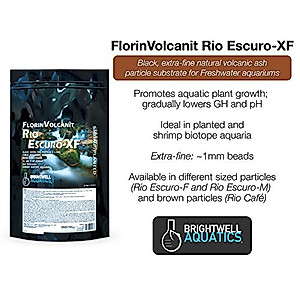 Brightwell Aquatics FlorinVolcanit Rio Escuro-XF - Extra Fine Black Volcanic Ash Substrate for Freshwater Shrimp, 25 LBS (FVEX25)