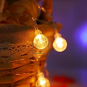 Globe String Lights Battery Operated Outdoor Lights with Remote Timer 20FT 40 LED Fairy Lights Indoor Outdoor Waterproof Hanging Lights for Patio Gazebo Balcony Garden Bedroom Christmas Décor Yummuely