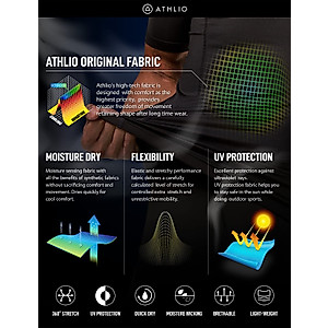 ATHLIO Men's Cool Dry Short Sleeve Compression Shirts, Sports Baselayer T-Shirts Tops, Athletic Workout Shirt, 3pack Tops Black/Black/Black, Small